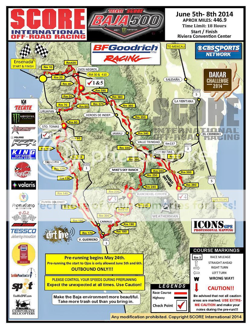 2014 BAJA 500 Map (June 5-8) | Tacoma World