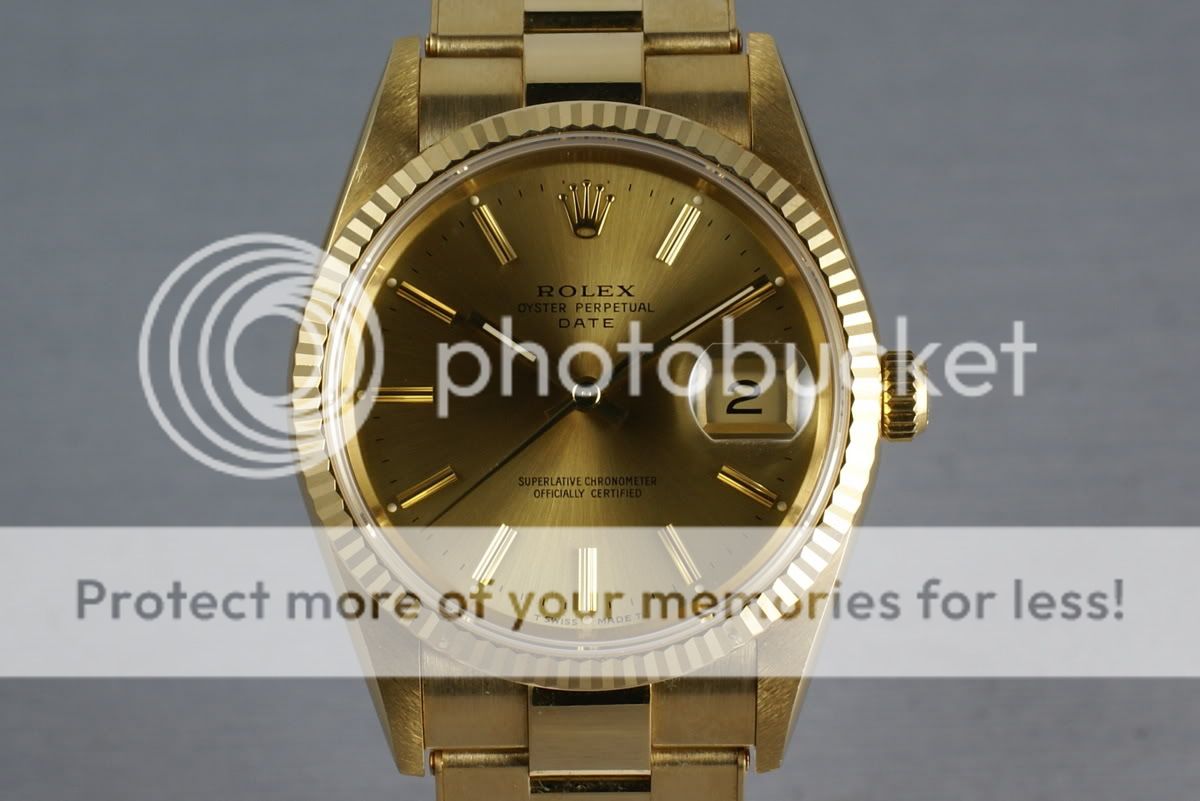Rolex 18K Date Ref: 15238 on gold rivet bracelet - Rolex Forums - Rolex ...