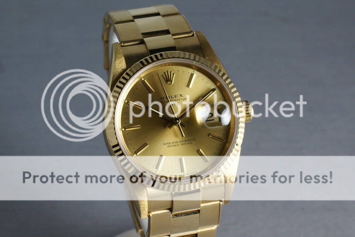 Rolex 18K Date Ref: 15238 on gold rivet bracelet - Rolex Forums - Rolex ...